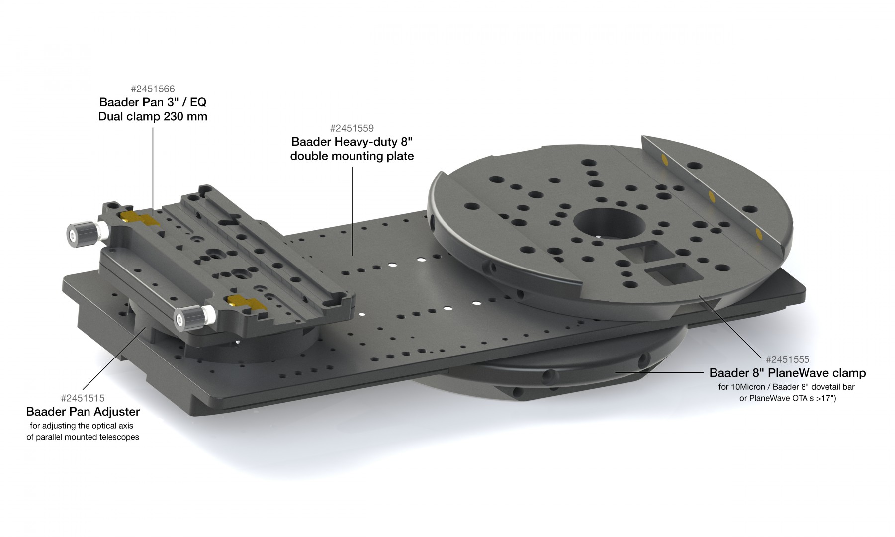 Baader Pan Adjuster for adjusting the optical axis of parallel mounted ...
